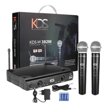 Microfone Kadosh sem Fio Duplo de mão Uhf KDS-W 382M - Microfone ...