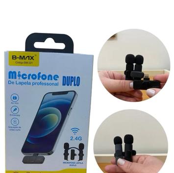 Microfone Lapela Duplo B-max Bm-221 TIPO C - Microfone Dinâmico - Magazine Luiza
