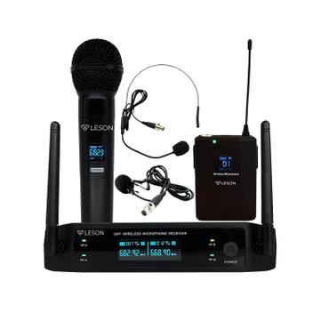 Microfone LS962 Com Bastão Mais Headset E Lapela - Leson - Microfone de ...