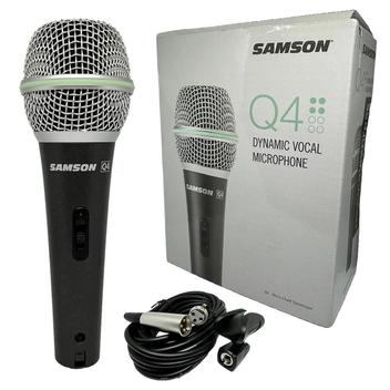 Microfone Samson Q4 Profissional Chave On-Off + Cabo 3,5M - Microfone ...