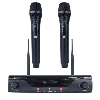 Microfone Sem Fio Kadosh Duplo Mão UHF Recarregável K412M - Microfone Dinâmico - Magazine Luiza