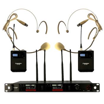Microfone Sem Fio Profissional Duplo de Cabeça UHF SD-70 BB - Soundrix ...