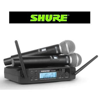 Microfone Shure profissional GLXD4 UHF sem fio duplo cardióide - tubo de metal - Microfone ...