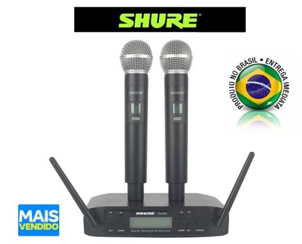 Microfone Shure Sem Fio Duplo Profissional Glxd4 - Microfone Dinâmico ...