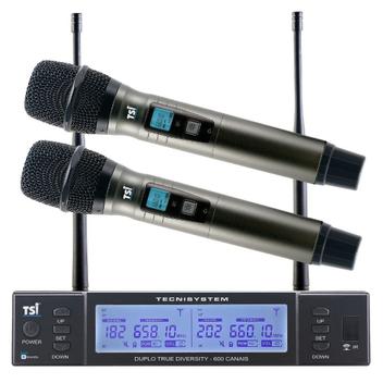 Microfone tsi sem fio br 8000 duplo mao uhf - Microfone Dinâmico ...