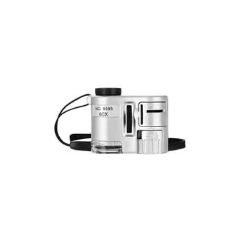 Microscópio 60x Mini Bolso Led Ultravioleta Lupa Conta-fios ...