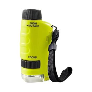 Microscópio Infantil de Bolso 60-120x com LED - Kit Educacional para ...