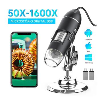 Microscópio USB Digital para PC com Lupa e Câmera HD - F7 Variedades ...