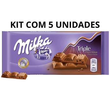 Milka triple cocoa 90gr kit com 5 450-gramas - Chocolate / Barra de ...