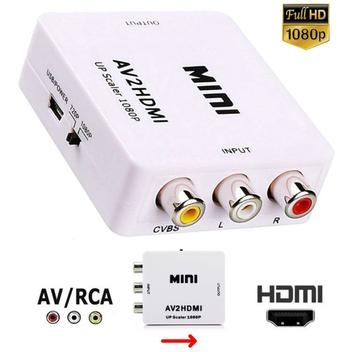 Mini Adaptador Conversor De Video AV RCA para HDMI FullHD 1080p Av2Hdmi ...