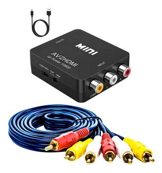 Mini Adaptador Entrada Rca Saída Hdmi + Cabo Rca Av - DTL Utilidades ...