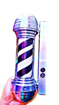 Mini Barber Pole 30Cm Voltagem 110V Giratório Preto Jr Pole ...