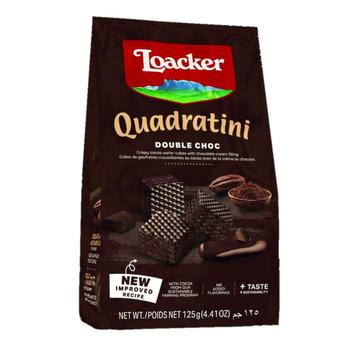 Mini Biscoito Wafer Quadrantine Double Chocolate Loacker - Biscoito ...