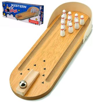 Mini Boliche Decorativo Jogo 10 Pinos Bola Metal Diversão - Western ...