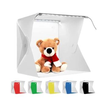 Mini Cabine de Foto LED Dobrável - Softbox Portátil com 6 Cenários e ...