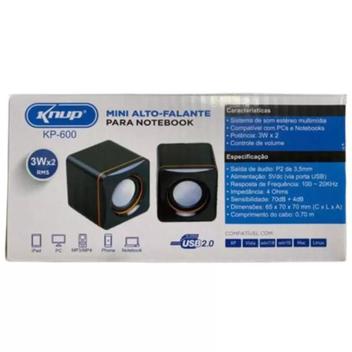 Mini Caixa de Som para Notebook e Computador 3w Knup - KP-600 - Caixa de Som para PC ...