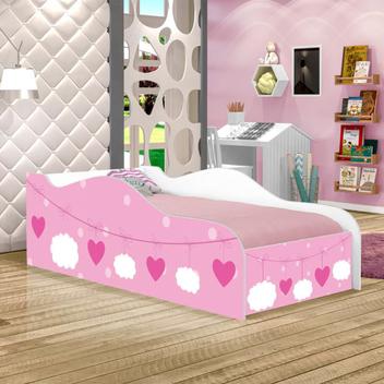 Mini Cama Fun Nuvens Meninas Infantil Com Colchão - Casa H - Cama de ...