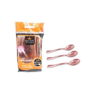 Mini Colher Rose Gold 40Un Descartavel De Luxo - Silver Plastic - Colher - Magazine Luiza