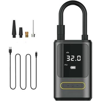 Mini Compressor De Ar Digital Portátil Recarregável Usb Bico Calibrador ...