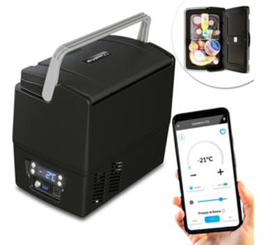 Mini geladeira portátil 18 litros bivolt 12/24 V com bluetooth ...