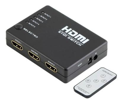 Mini hub Switch hdmi 5 Portas Full HD 1080p + Controle Remoto - Knup ...