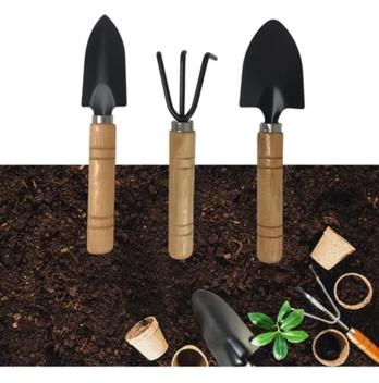 Mini Kit Jardinagem 3 Peças Horta Jardim Pazinhas E Rastelo - Novo ...
