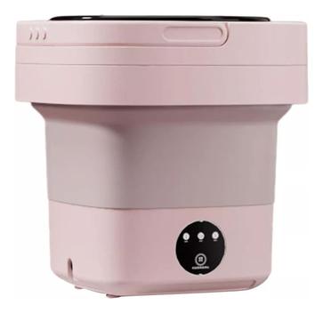 Mini Maquina De Lavar Roupas Portatil Dobrável 6,5 Litros Cor Rosa ...