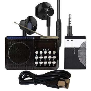 Mini Radio Digital Recarregável Fm Fone Usb Cartão com Fone - Lucky ...