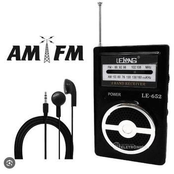 Mini Rádio Portátil Radinho De Pilha Am/Fm Com Fone De Ouvido Preto LE-652 Lelong - Rádio ...