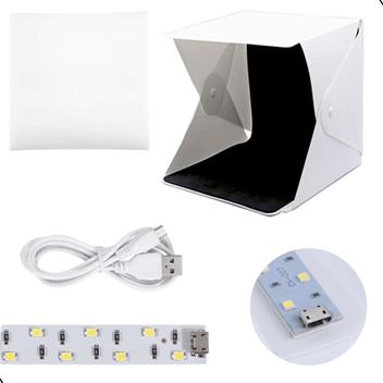 Mini Studio Fotográfico Box Portátil Estúdio com Led com Fundos - X ...