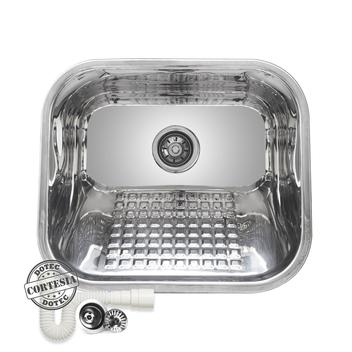 Mini tanque inox square 40x34x20cm 18 litros com valvula e sifao ...