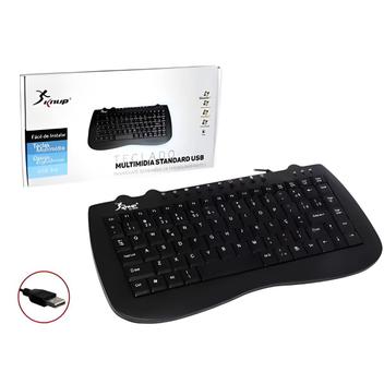 Mini Teclado Multimídia Com Conexão por Fio Cabo Usb Pc Notebook Padrão ...