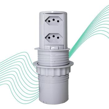 Mini Torre De Tomada Manual Cinza 2 Tomadas 10A Totem 2220W - Dutotec ...