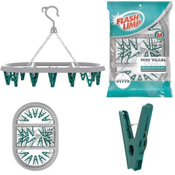 Mini Varal Oval Com 24 Prendedores LAV6803-Flash Limp - NoBrand - Varal ...