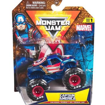 Mini Veículo Monster Jam Marvel Capitão América Escala 1:64 Sunny 3 ...