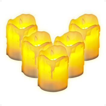 Mini Vela Led Decoração De Natal Kit 5 Chama Viva C/ Bateria - Hxt ...