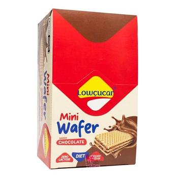 Mini Wafer Zero Lactose e Açúcar Chocolate Lowçucar contendo 20 ...