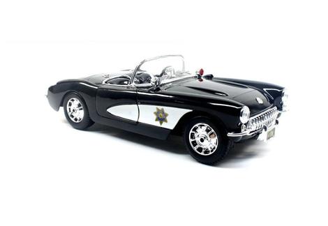 Miniatura Carro Chevrolet Corvette 1957 Polícia 1/18 Special Edition ...