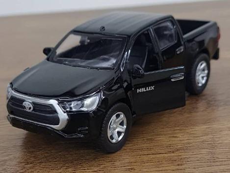 Miniatura Hilux 2021 Alloy Car 1:42 Metal e Fricção Preta - Ally Car ...