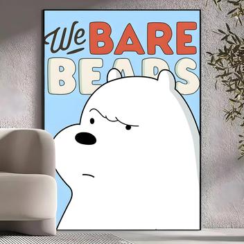 MINISO We Cartoon Bare Cute Bear Poster Imprime Fotos de Parede Sala de ...