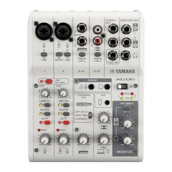 Mixer Yamaha AG06MK2 - 6 Canais para Transmissão ao Vivo (Branco ...