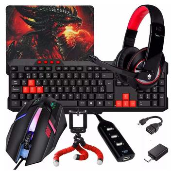 Mobilador Gamer Completo Com Headset Teclado Multimídia Mouse Gamer Led ...