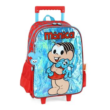 Mochila Escolar Turma da Monica Com Rodinhas Mala Haste Rodas - Luxcel ...