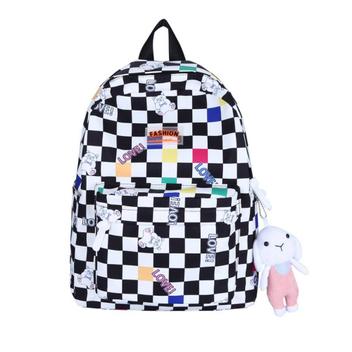 Mochila Feminina Estilo Checkerboard - Versão Coreana - Mochilas ...