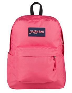 Mochila JanSport SuperBreak Plus Pop Pink 26L com capa para laptop ...