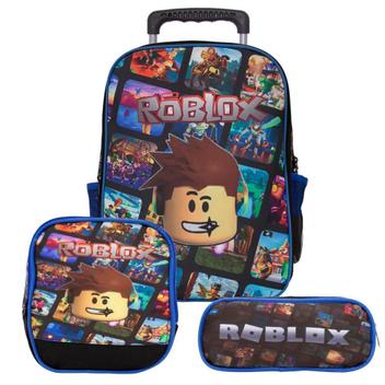 Mochila Masculina Infantil Roblox Rodinhas Lancheira Estojo - Toys 2U ...