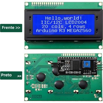 Módulo LCD 20x4 com Interface I2C/IIC para Arduino - Display Azul ...