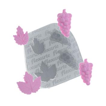 Molde De Silicone 397 - Mini Uvas Folhas - Cozinha Flexarte - Molde e ...