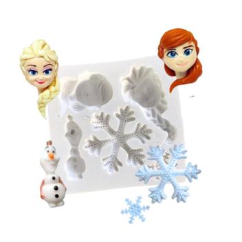 Molde de Silicone Frozen - Ana e Elsa Olaf e Floco de Neve - Cia do ...