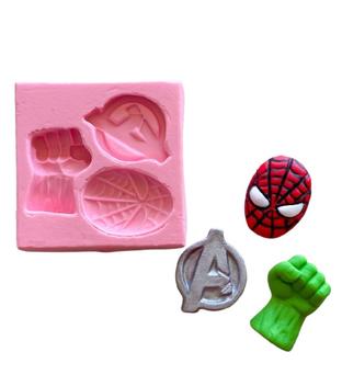 Molde de silicone heróis vingadores homem aranha hulk capitão rb1306 ...
